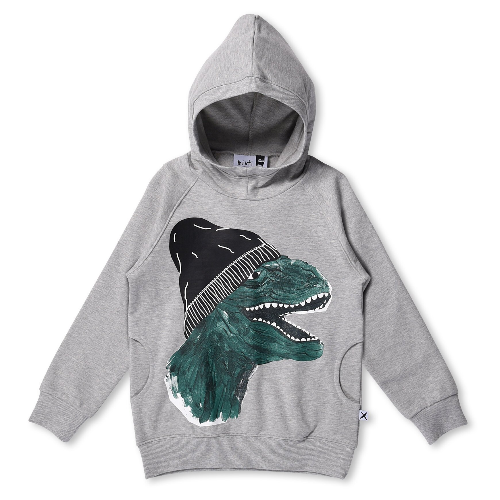 Minti Casual T-Rex Furry Hood - Grey Marle - SHOP BY BRAND-Minti : Kids ...