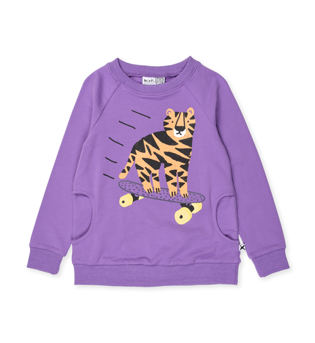 Minti Rolling Tiger Crew - Light Purple - SHOP BY BRAND-Minti : Kids ...