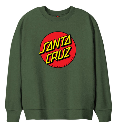 Santa Cruz Classic Dot Front Crew Neck Sweater - Olive Green - SHOP BY ...