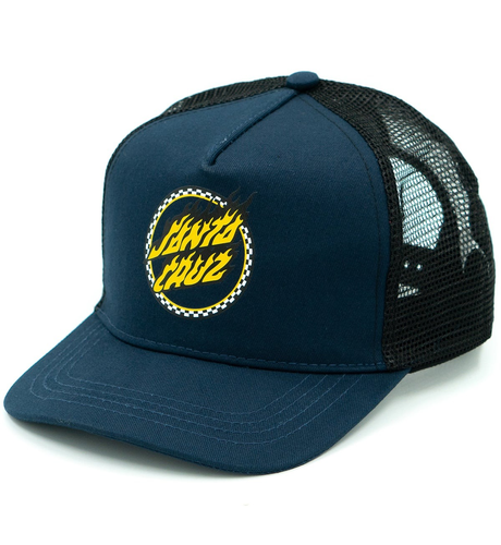 Santa Cruz Checked Ringed Flamed Dot Baseball Hat - Navy - SHOP BY ...