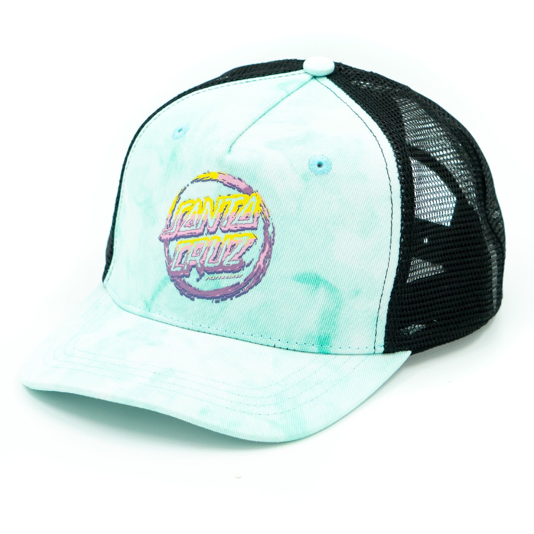 Santa Cruz Throwdown Dot Baseball Hat - Aqua Tie Dye - CLOTHING-HATS ...