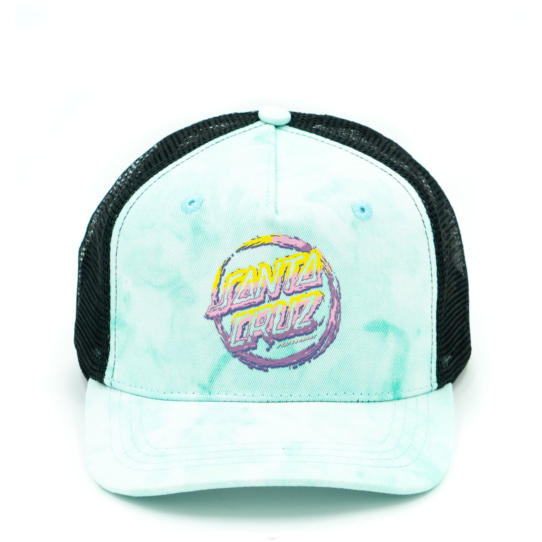 Santa Cruz Throwdown Dot Baseball Hat - Aqua Tie Dye - CLOTHING-HATS ...