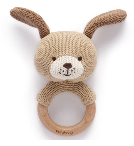 Purebaby Knitted Dog Rattle - Ginger - PLAY-Infant Toys : Kids Clothing ...