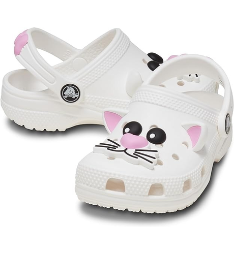 Crocs Toddlers I AM Cat Classic Clog - White/Pink Tweed - FOOTWEAR ...