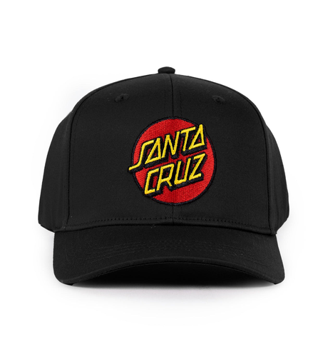 Santa Cruz Classic Dot Patch Stretch Fit Cap - Black - CLOTHING-HATS ...
