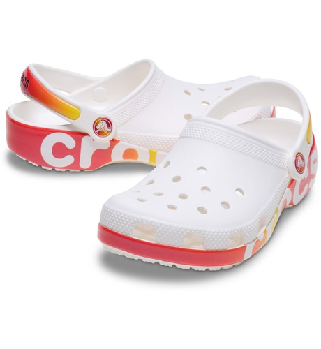 Crocs Toddlers Classic Reflector Clogs - White/Multi - FOOTWEAR-Sandals ...